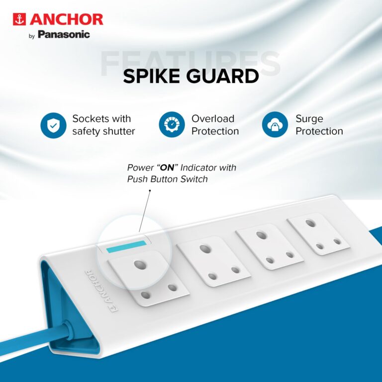 Anchor by Panasonic 4 way Extension Board Socket with Single Switch | 4 ...